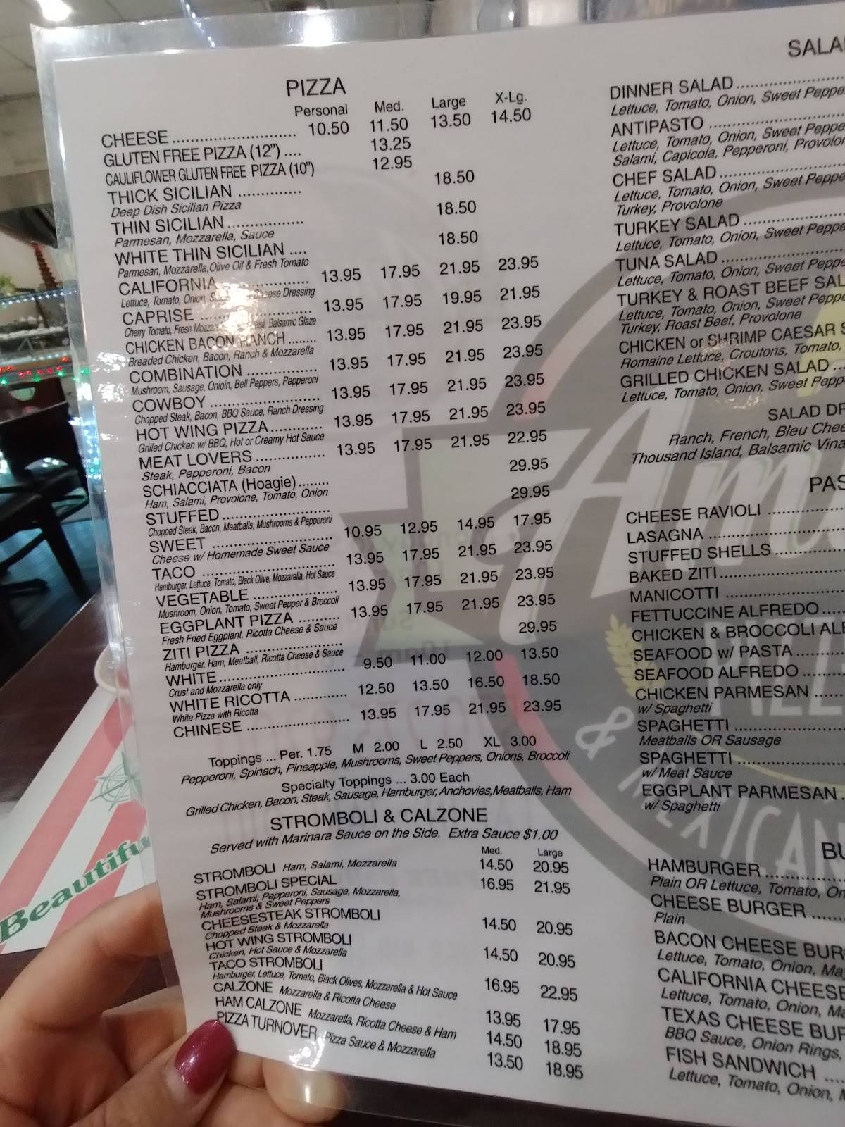 Menu at Amigos Pizzeria and Mexican Restaurant, Danville