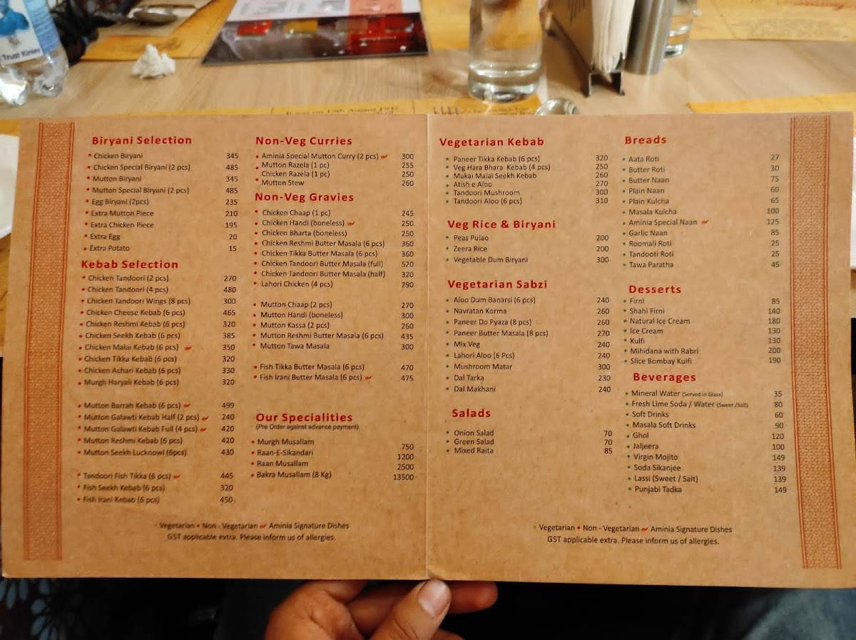 Menu at Aminia Restaurant - Kolaghat, Kolaghat