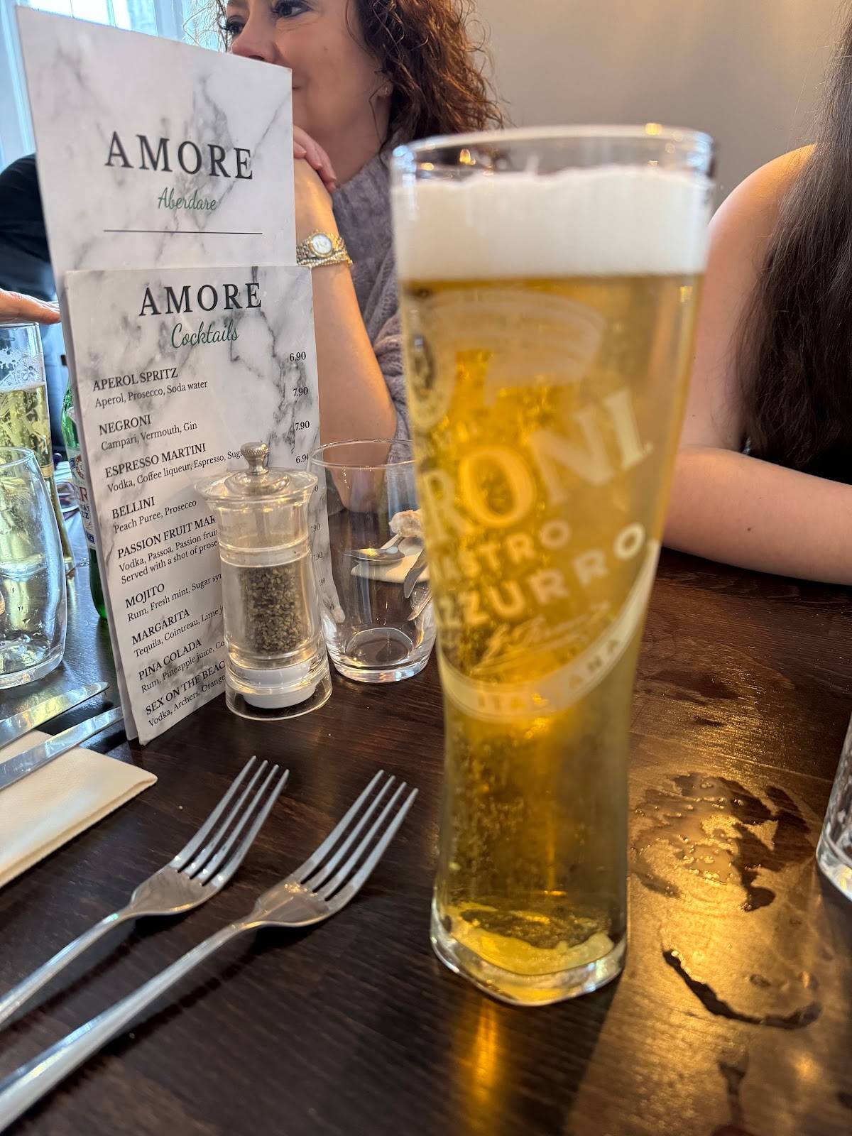 Menu at Amore Italian Restaurant, Aberdare