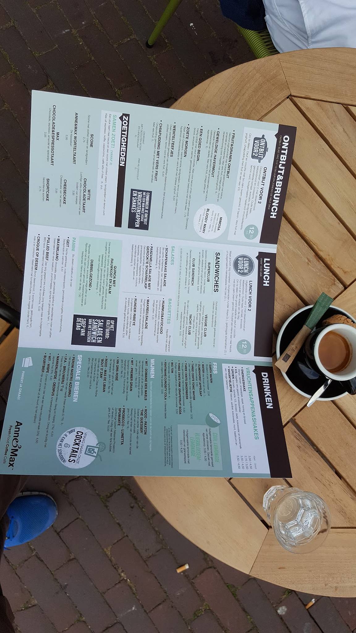 Menu au Anne & Max, Arnhem