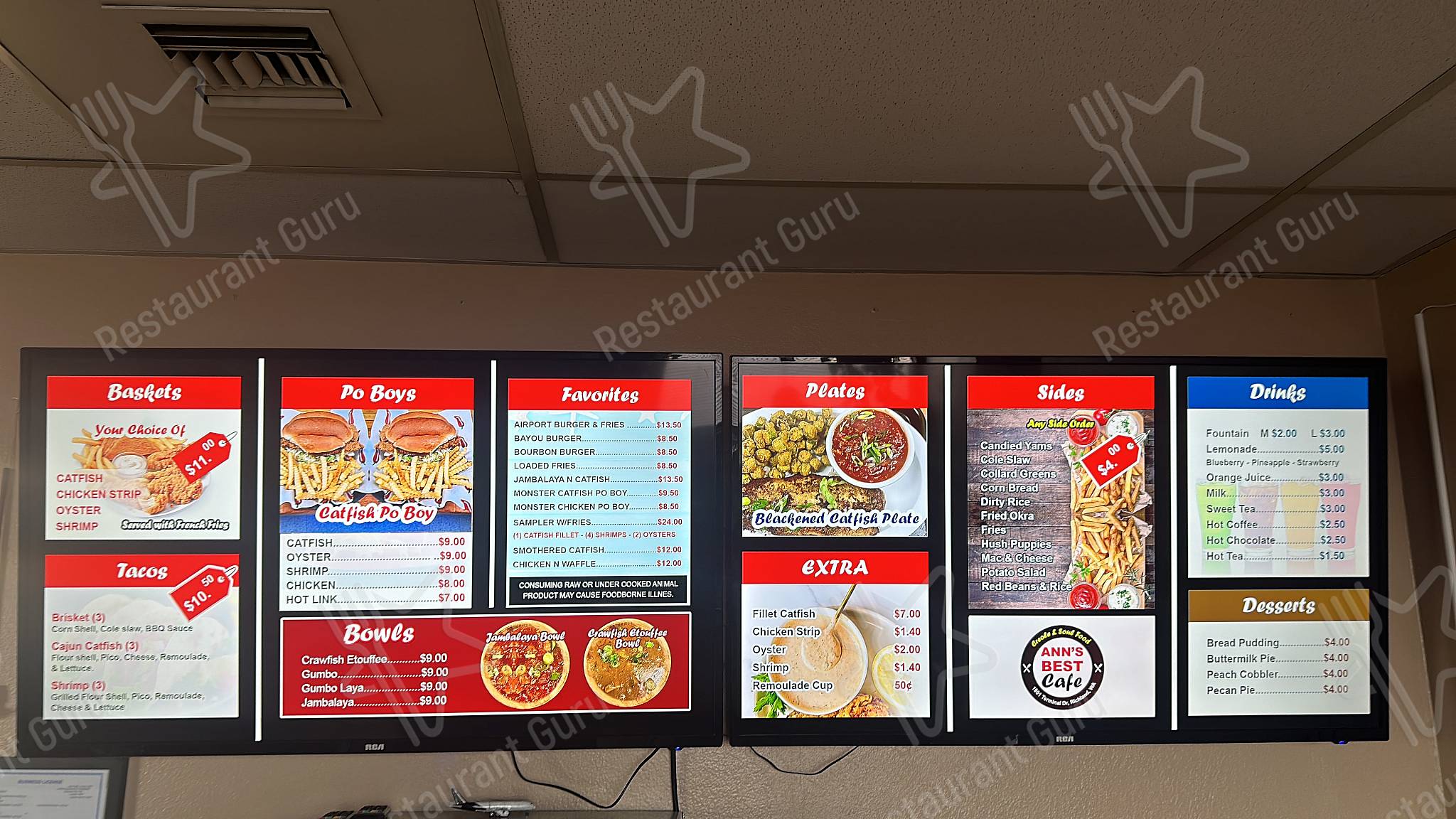 Menu at Ann's Best Creole & Soul Food restaurant, Richland