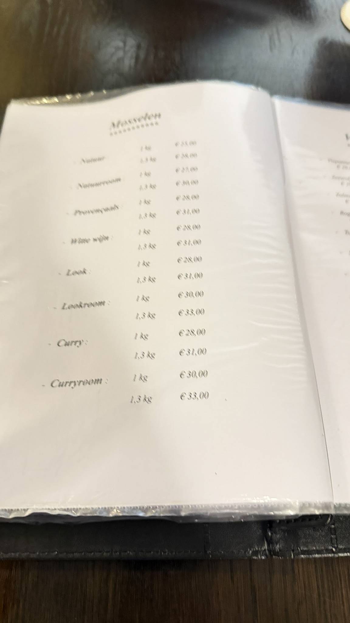 Menu at Arachna restaurant, Haacht