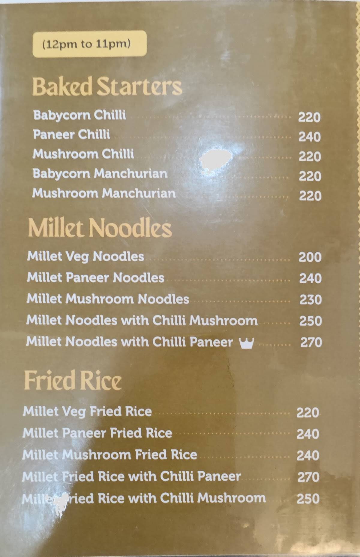 Menu at Arambam - Flavours of South, Hyderabad