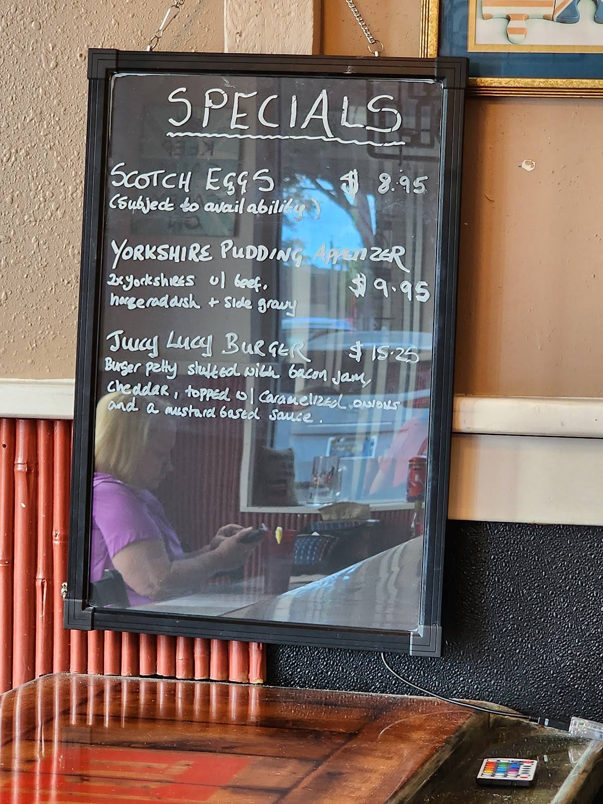 Menu at Archie's British Restaurant, Melbourne