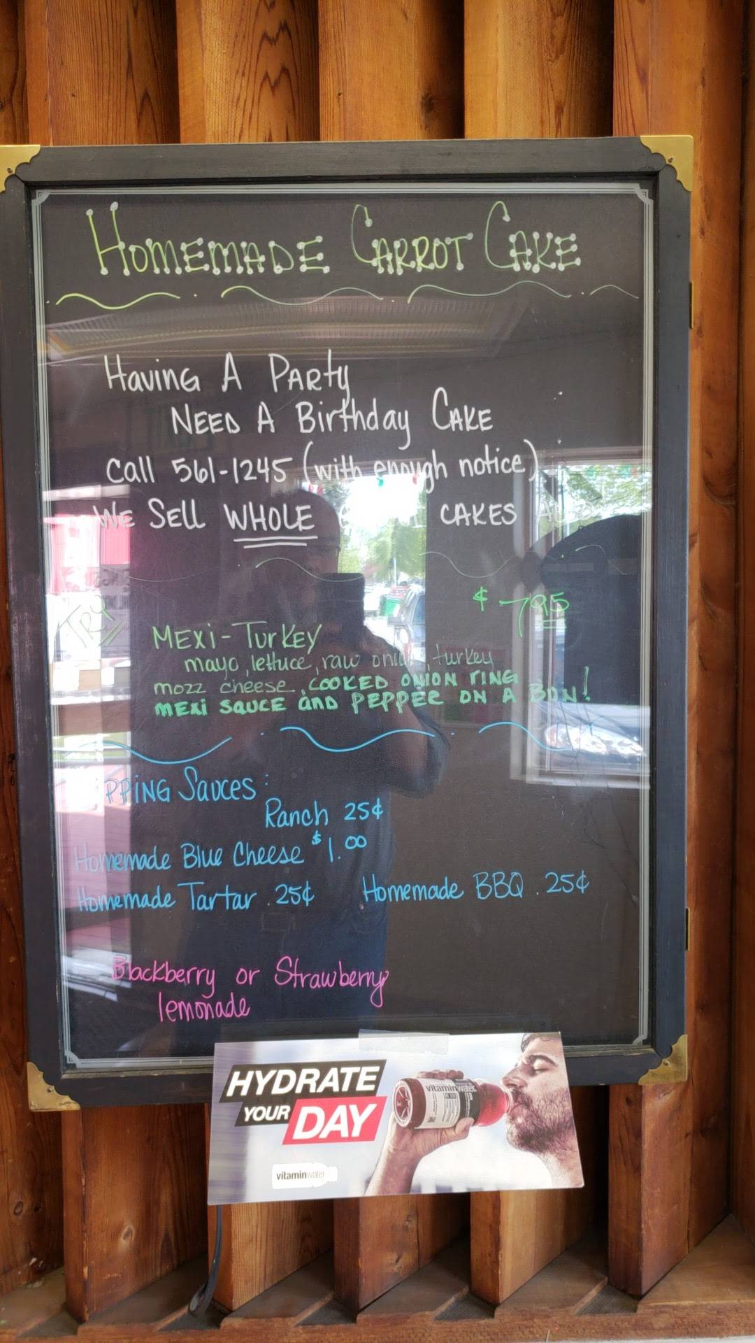 Menu at Arctic Roadrunner restaurant, Anchorage, Arctic Blvd