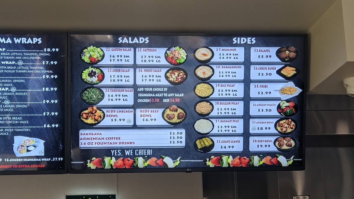 Menu at Ark Mediterranean Grill restaurant, Clovis