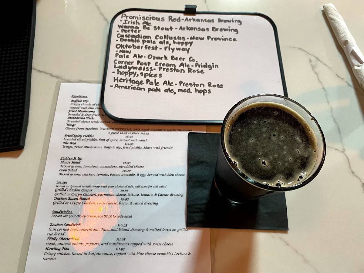 Menu at Arkansas Brewing Company pub & bar, Ozark