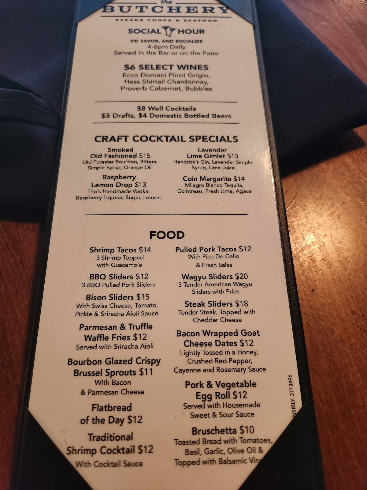 Menu at The Butchery- Steaks, Chops & Seafood steakhouse, Arvada