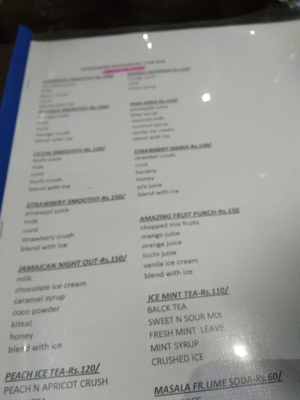 Menu at HOTEL RAJNANDINI, Habra