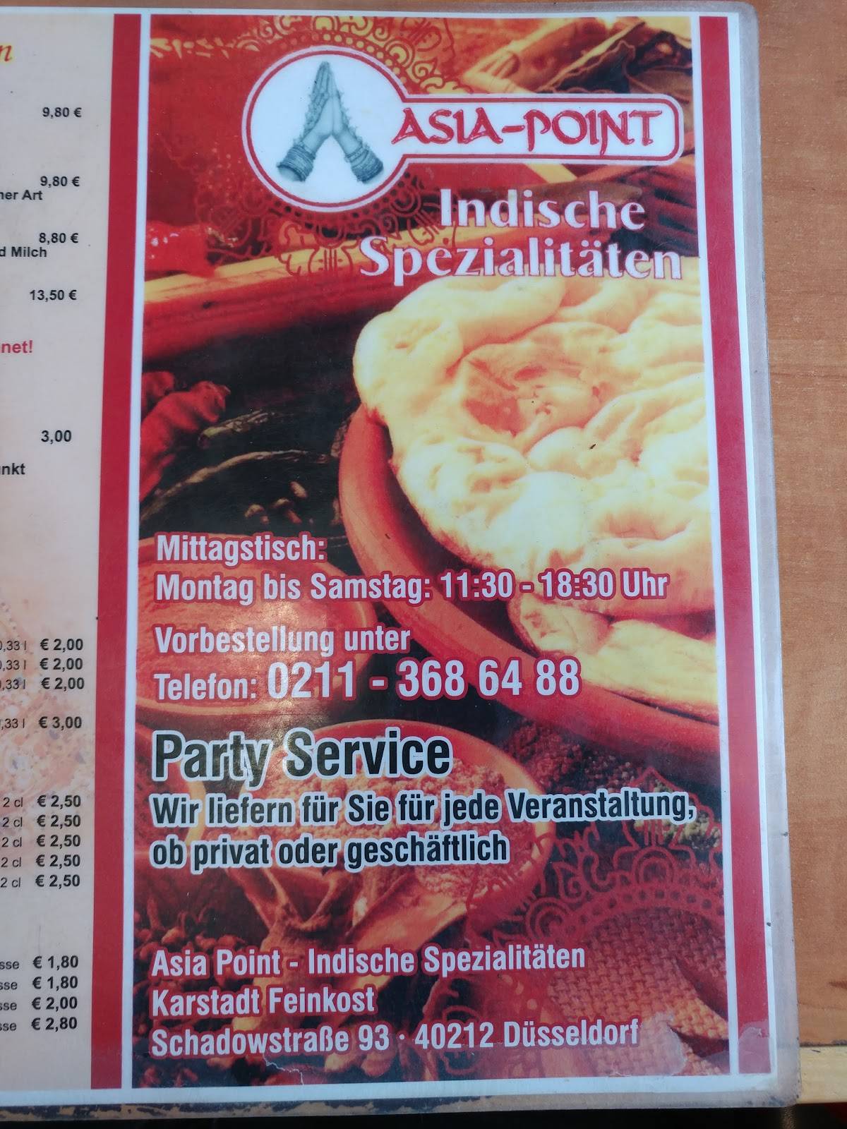 Speisekarte von Asia Point restaurant, Düsseldorf