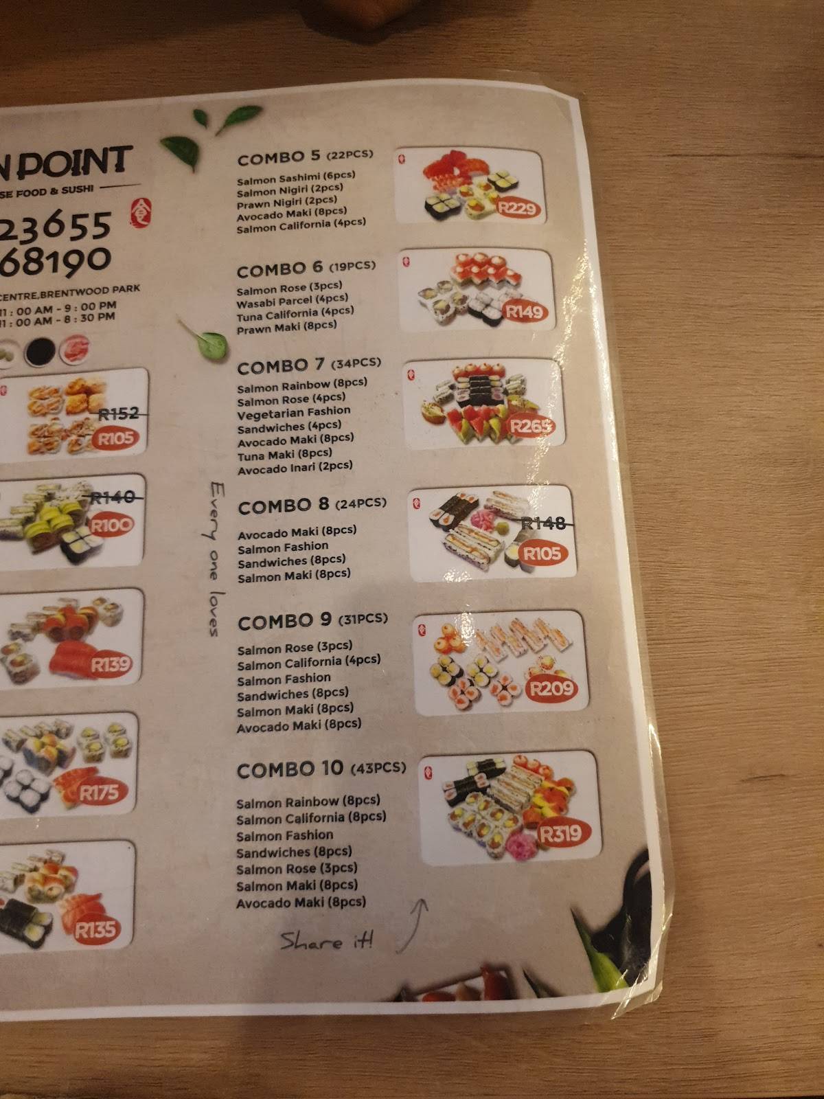 Menu at Asian Point Brentwood Park restaurant, Benoni, cnr Stanley Road