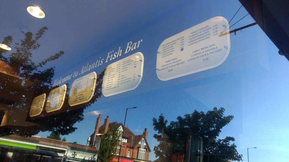 Menu at Atlantis Fish Bar, Sutton Coldfield, 408 Birmingham Rd
