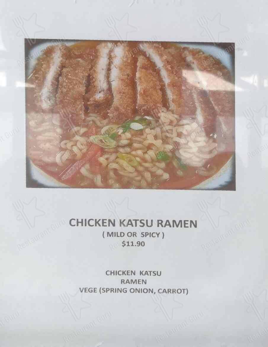 Menu at Tokyo kitchen restaurant, Auckland, 329E Ti Rakau Dr