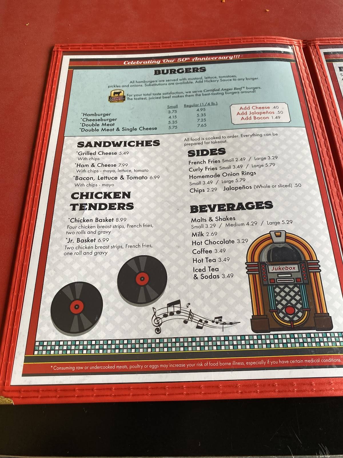 Menu at Dan's Hamburgers restaurant, Austin, 844 Airport Blvd