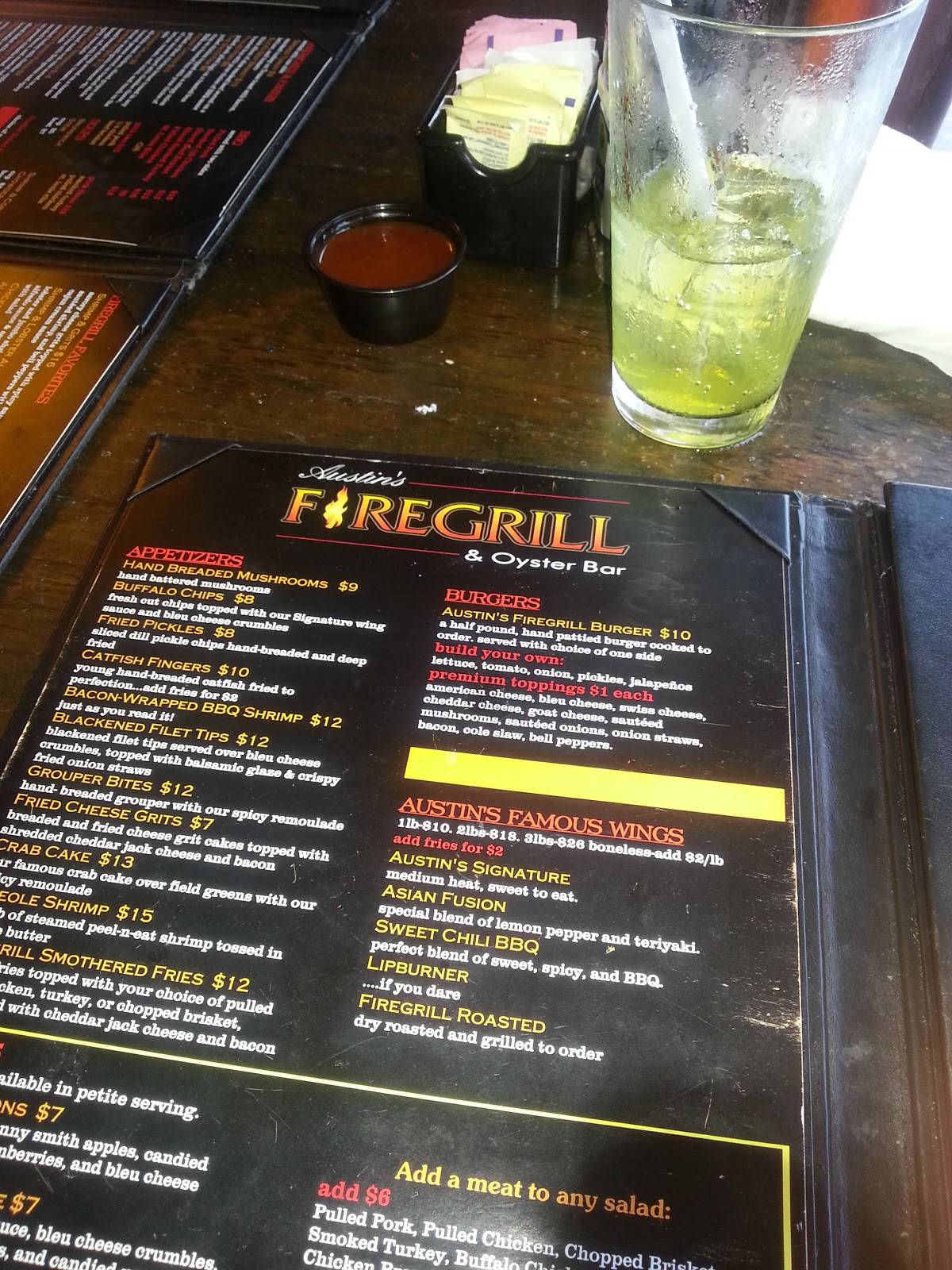 Menu at Austin's Firegrill & Oyster Bar, Albany