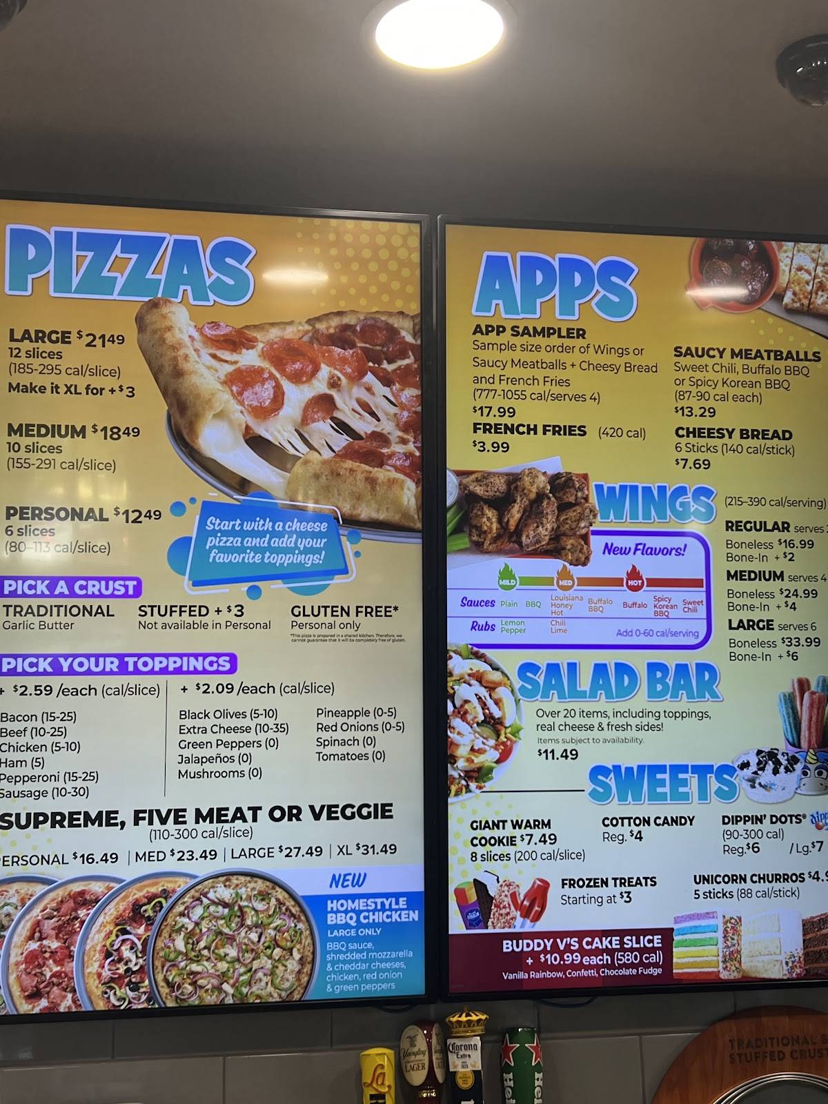 Menu at Chuck E. Cheese pizzeria, Aventura, Biscayne Blvd Ste. L-1