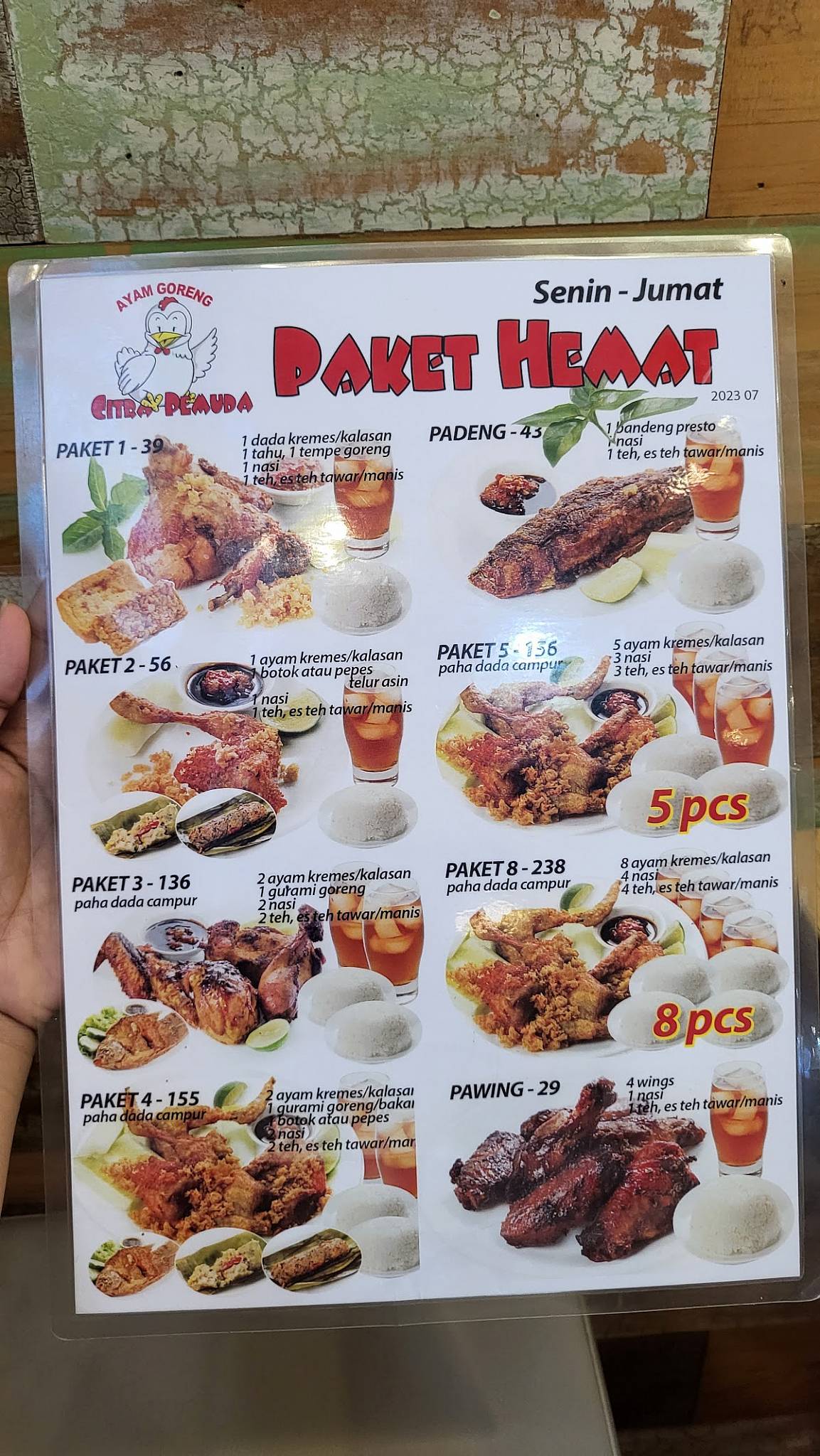 Carta del restaurante Ayam Goreng Citra Pemuda - Grand City, Surabaya
