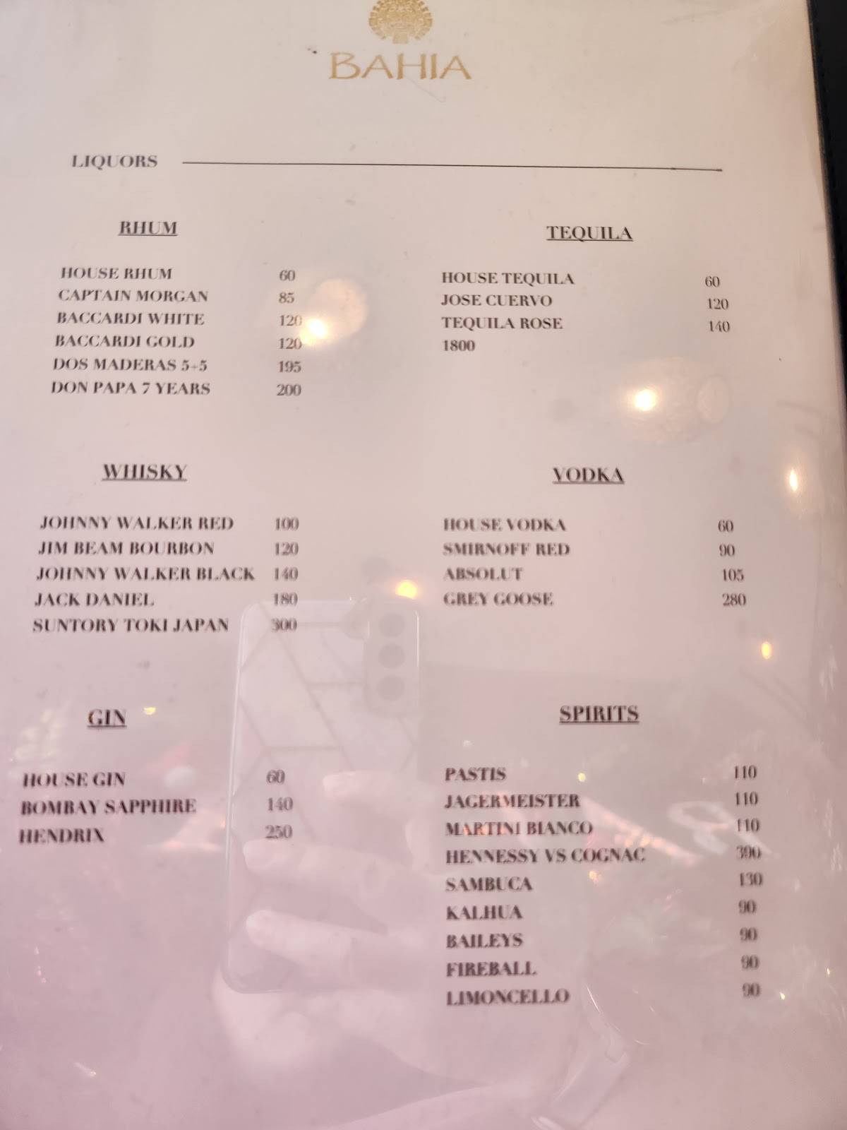 Menu at BAHIA RESTAURANT & LOUNGE BAR DUMAGUETE, Dumaguete