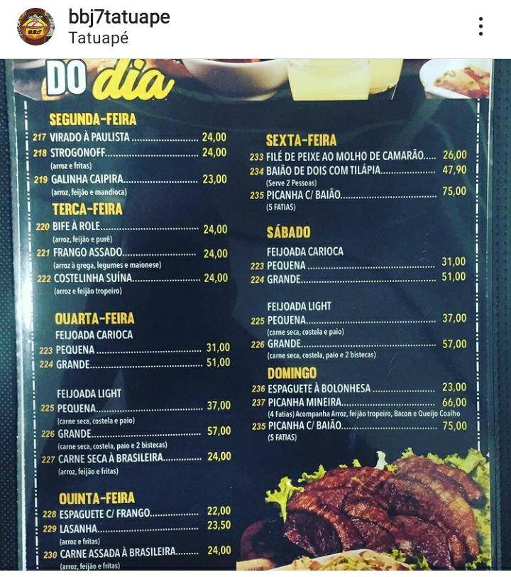 Menu em Lanchonete BBJ restaurante, São Paulo