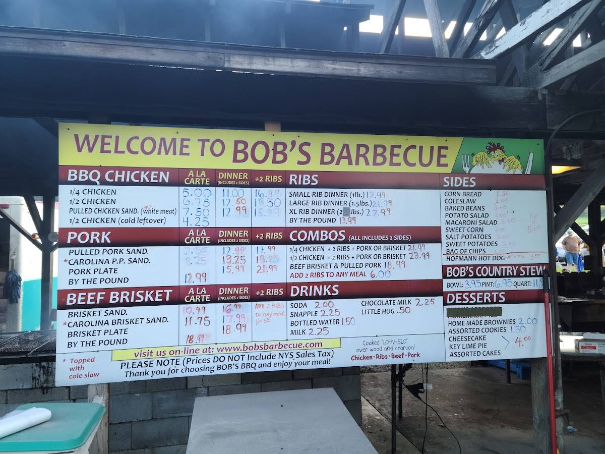 Menu at Bob's Barbecue, Homer