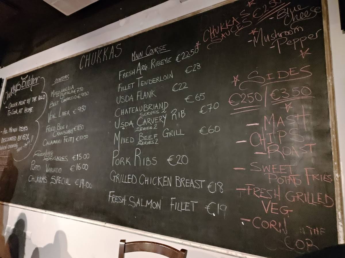 Menu at Chukkas Mosta BBQ, Attard, Triq Durumblat Mosta MST