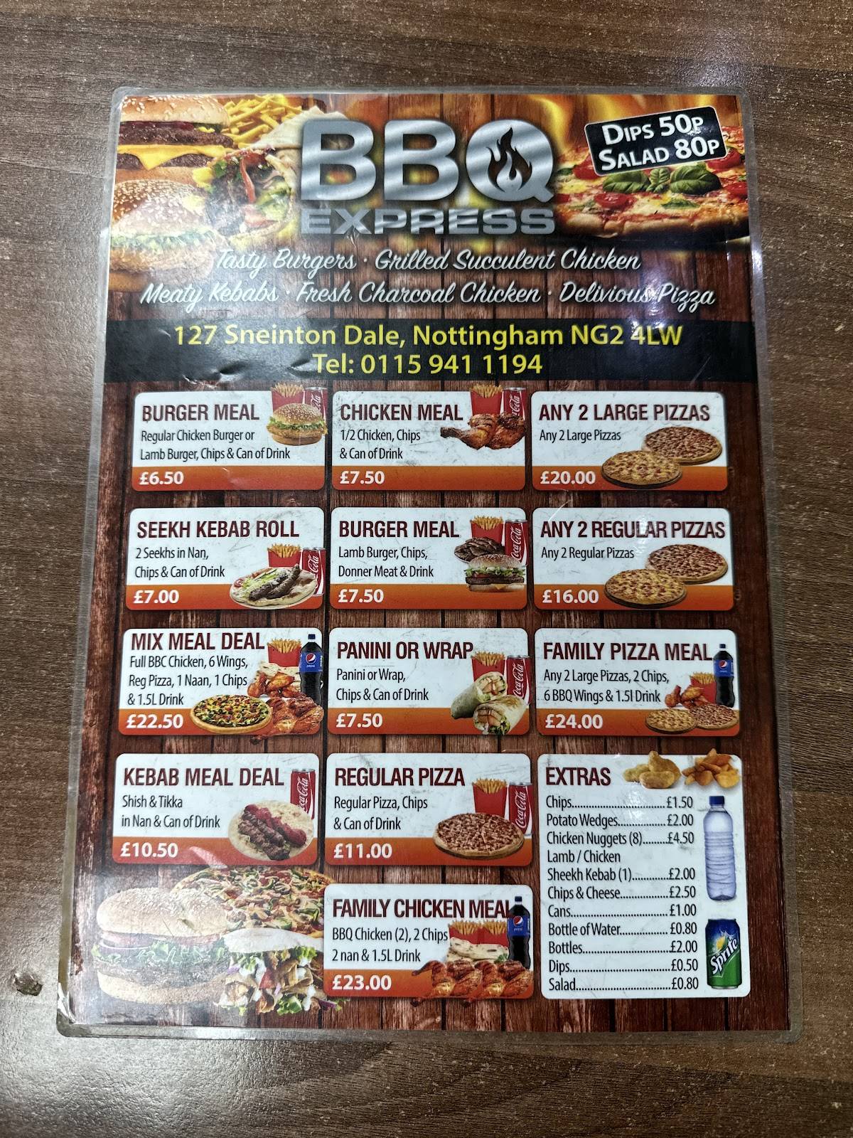 Menu at BBQ Express, Nottingham, 127 Sneinton Dl