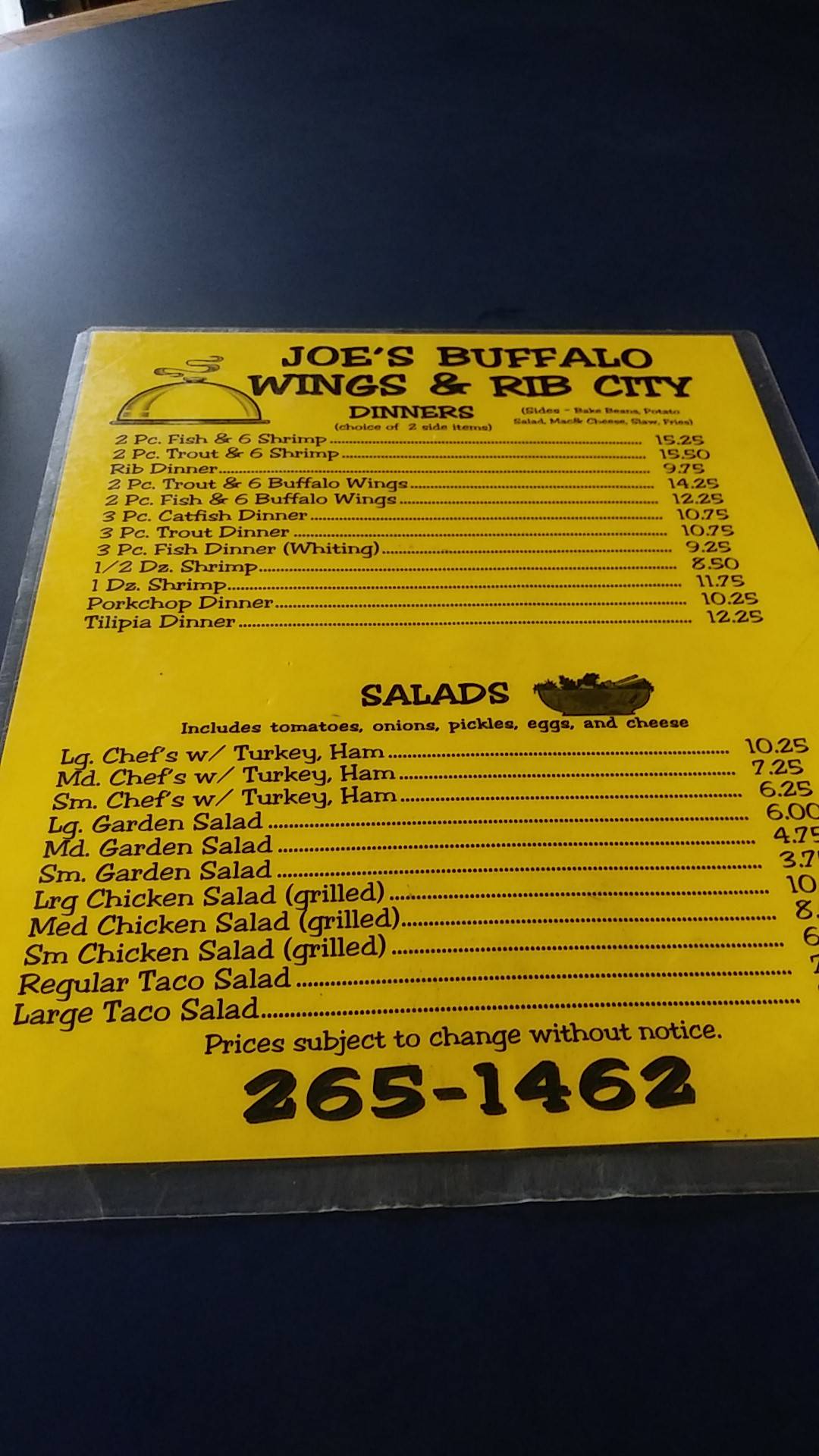 Menu at Joe's Again BBQ, Montgomery