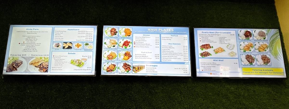 Menu at Maui Hawaiian Grill BBQ, Tempe