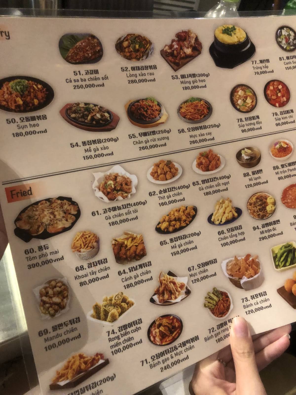 Carta de BBQ ÔNG MẬP VÕ VĂN KIỆT - 뚱보집 보반끼엣, Ciudad Ho Chi Minh (Saigón)