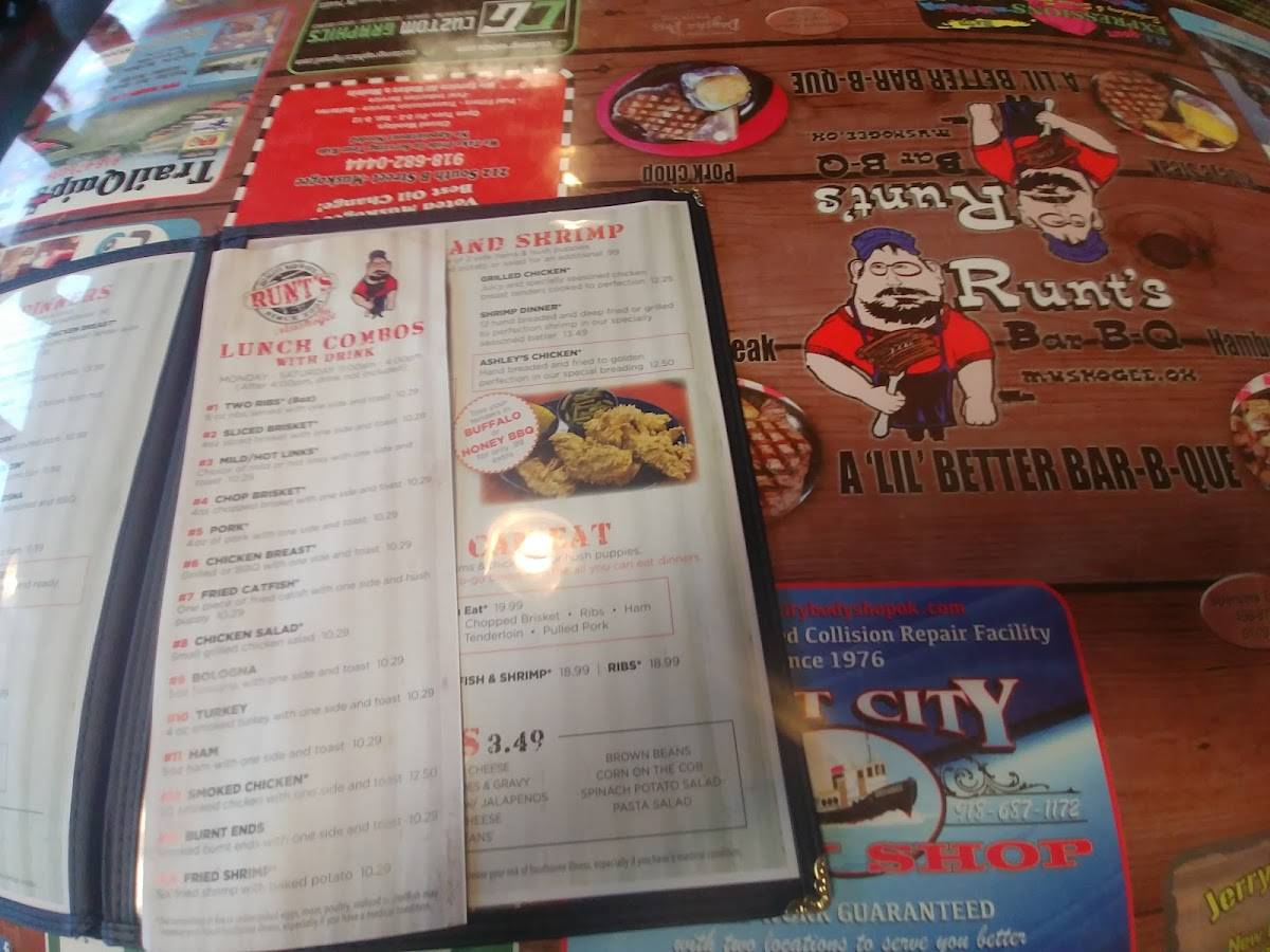 Menu at Runts Bar BQ & Grill, Muskogee