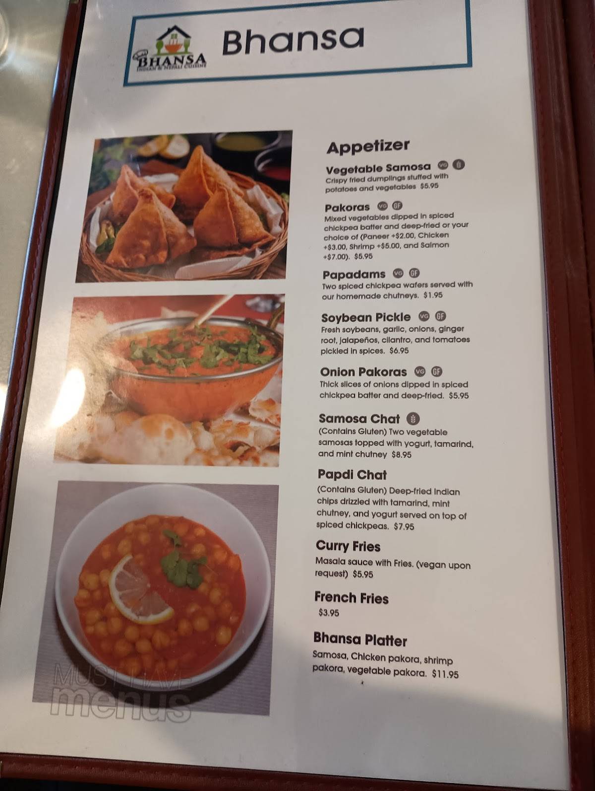 Menu at BHANSA Restaurant, Greeley