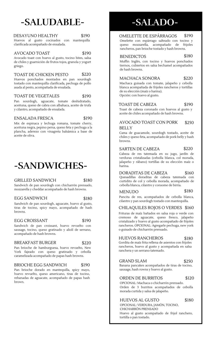 Carta del restaurante Bohemio Food Van, San Luis Río Colorado