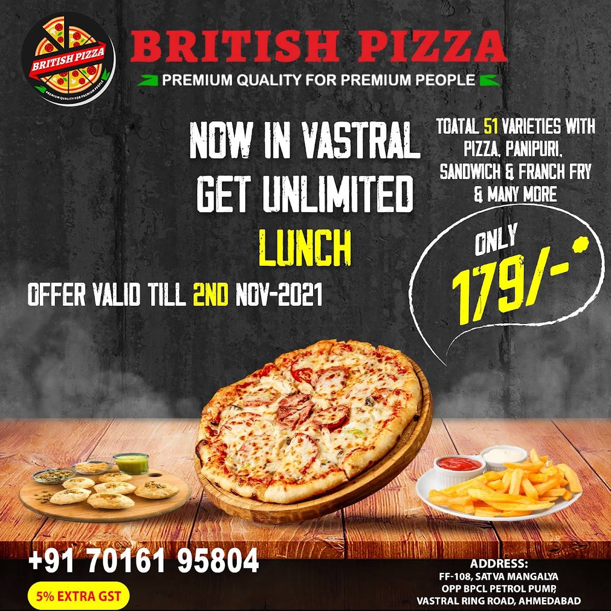 Menu at BRITISH PIZZA VASTRAL, Ahmedabad