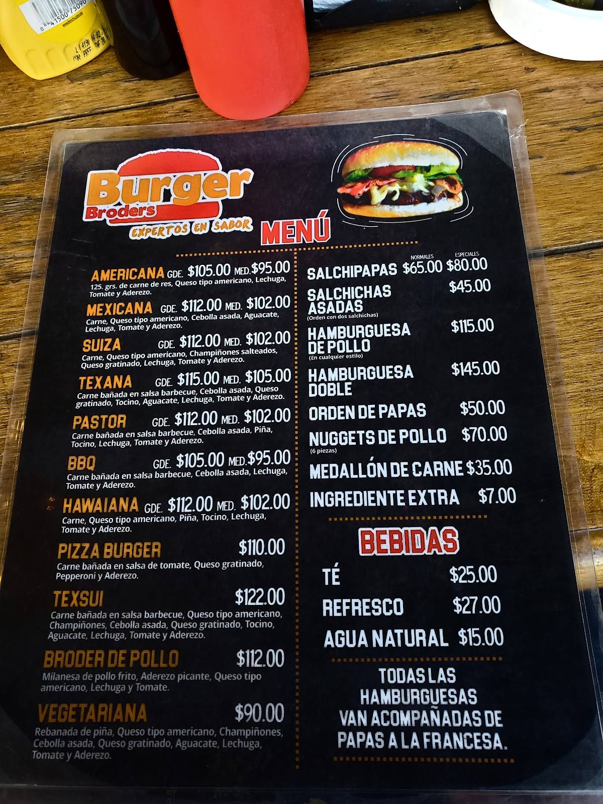 Carta del restaurante BURGER BRODERS, Guasave