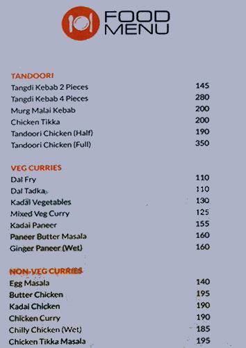Menu at Bagara Restaurant & Bar, Secunderabad, Penderghast Road