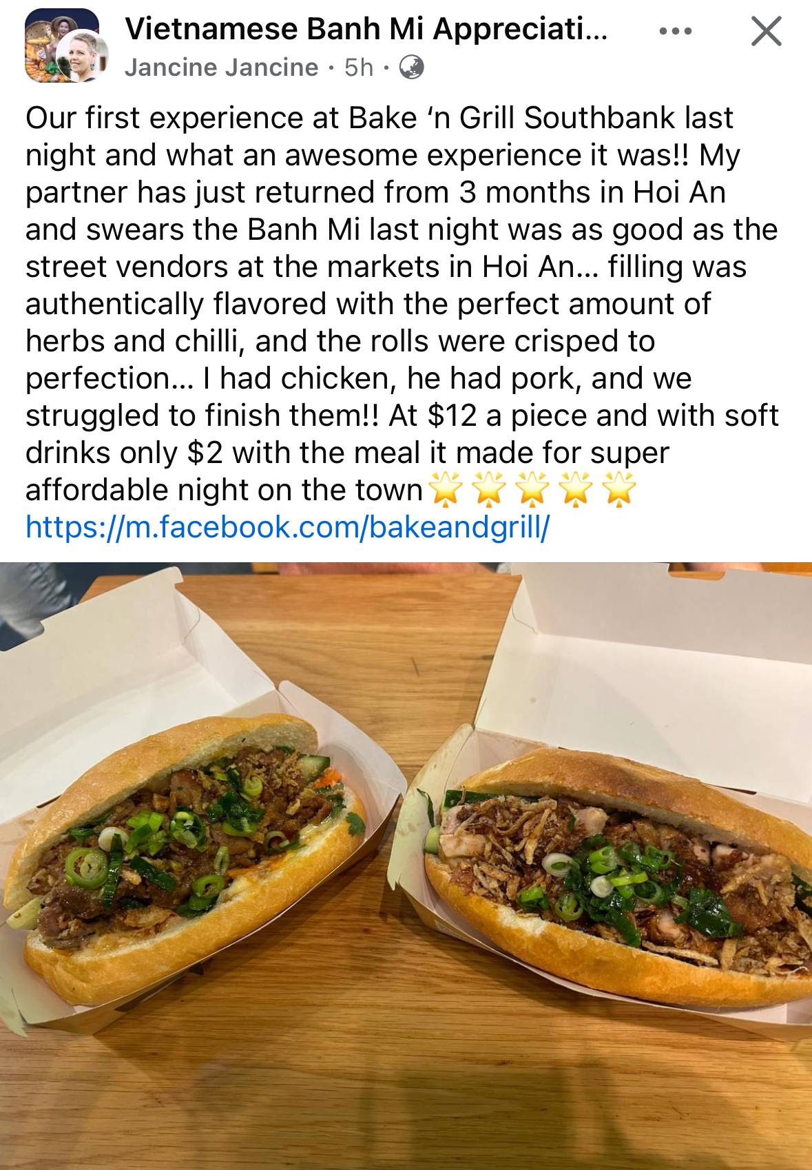 Menu at Bake N Grill Southbank - VietNamese Street Food restaurant ...