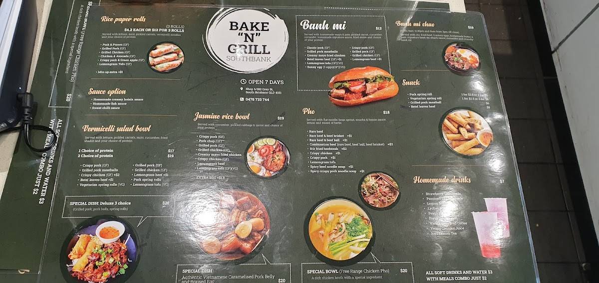Menu at Bake N Grill Southbank - VietNamese Street Food restaurant ...