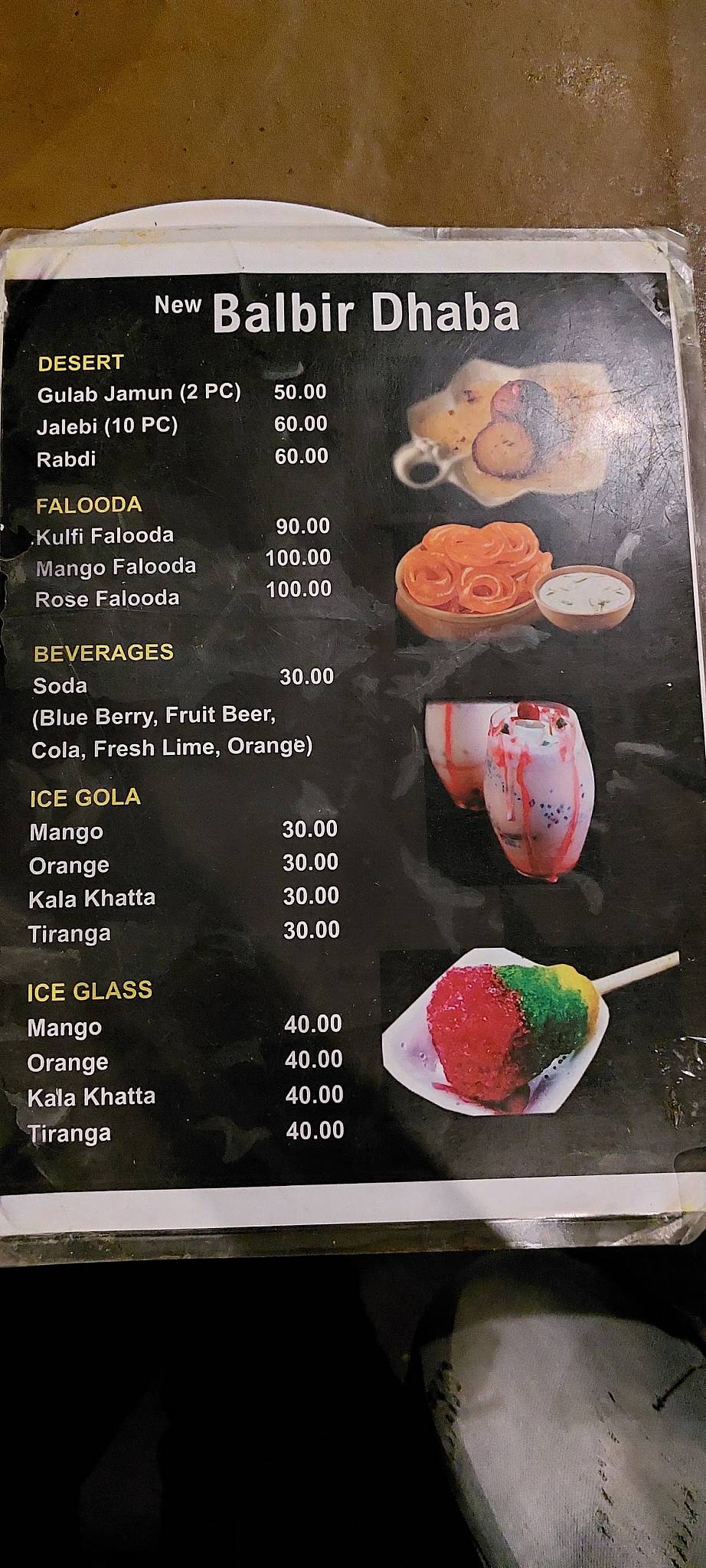 Menu at Balbir Dhaba, Raipur, Great Eastern Rd