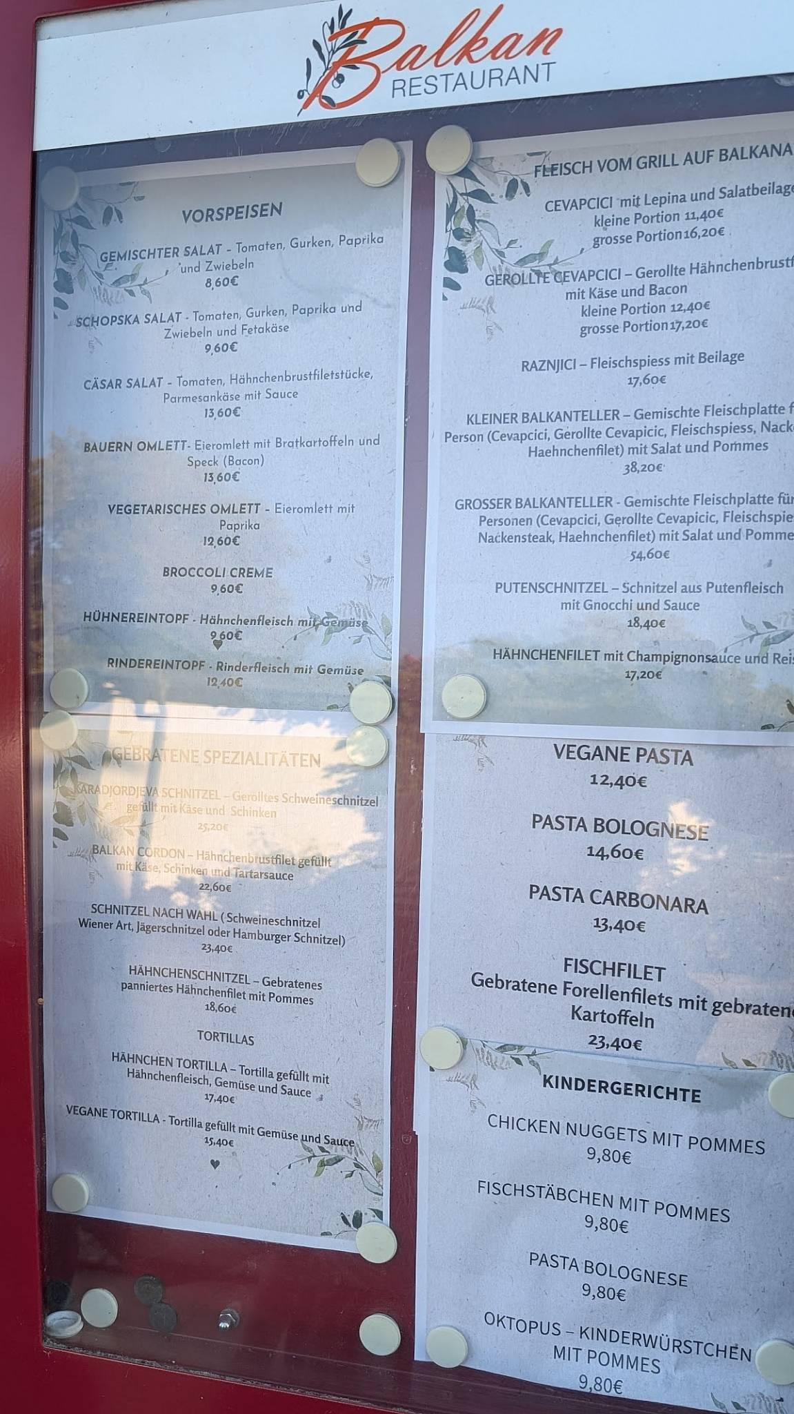 Speisekarte von Balkan Restaurant Kühlungsborn, Kühlungsborn
