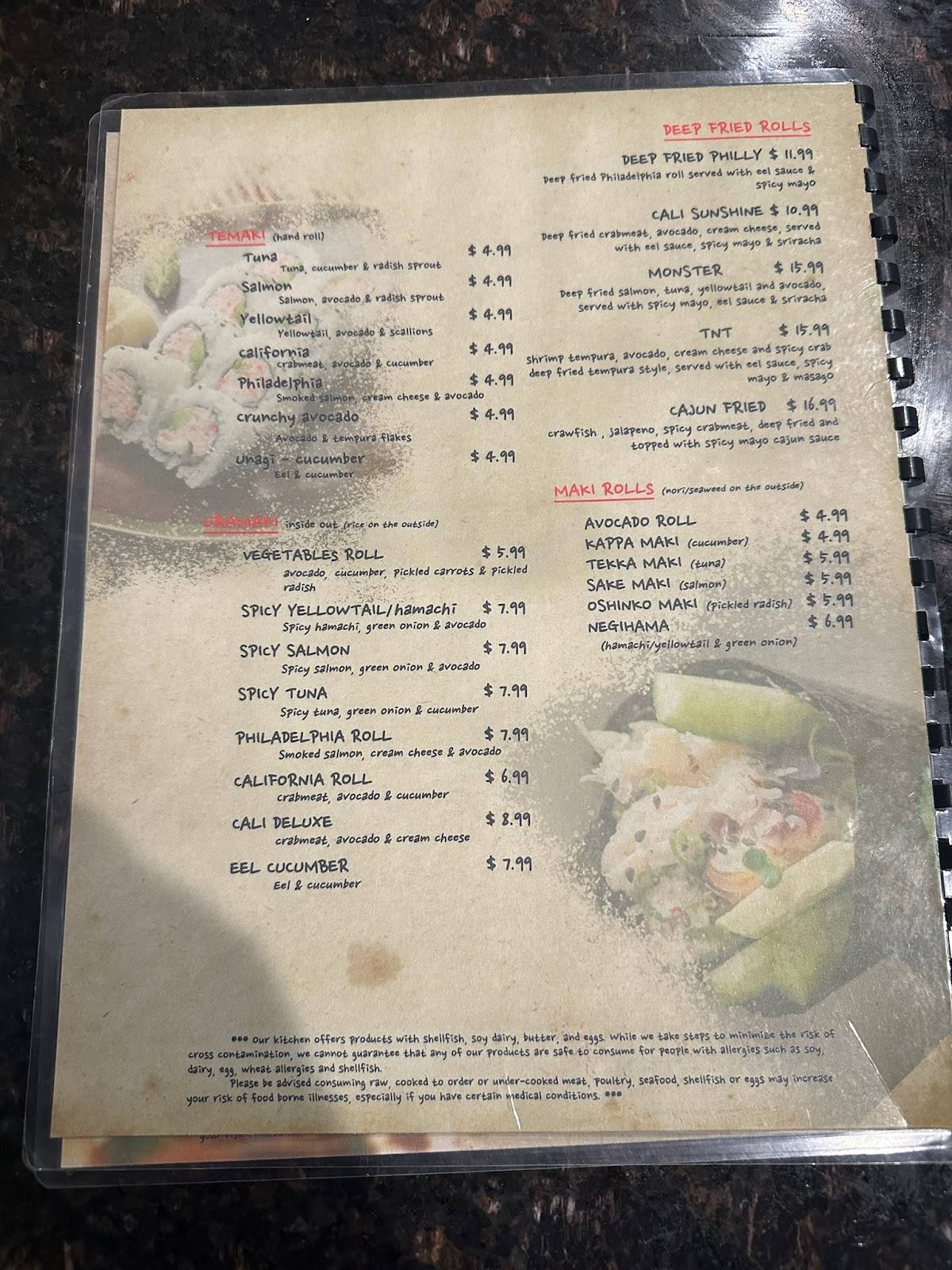 Menu at Banzai Sushi and Hibachi Express Canton restaurant, Canton