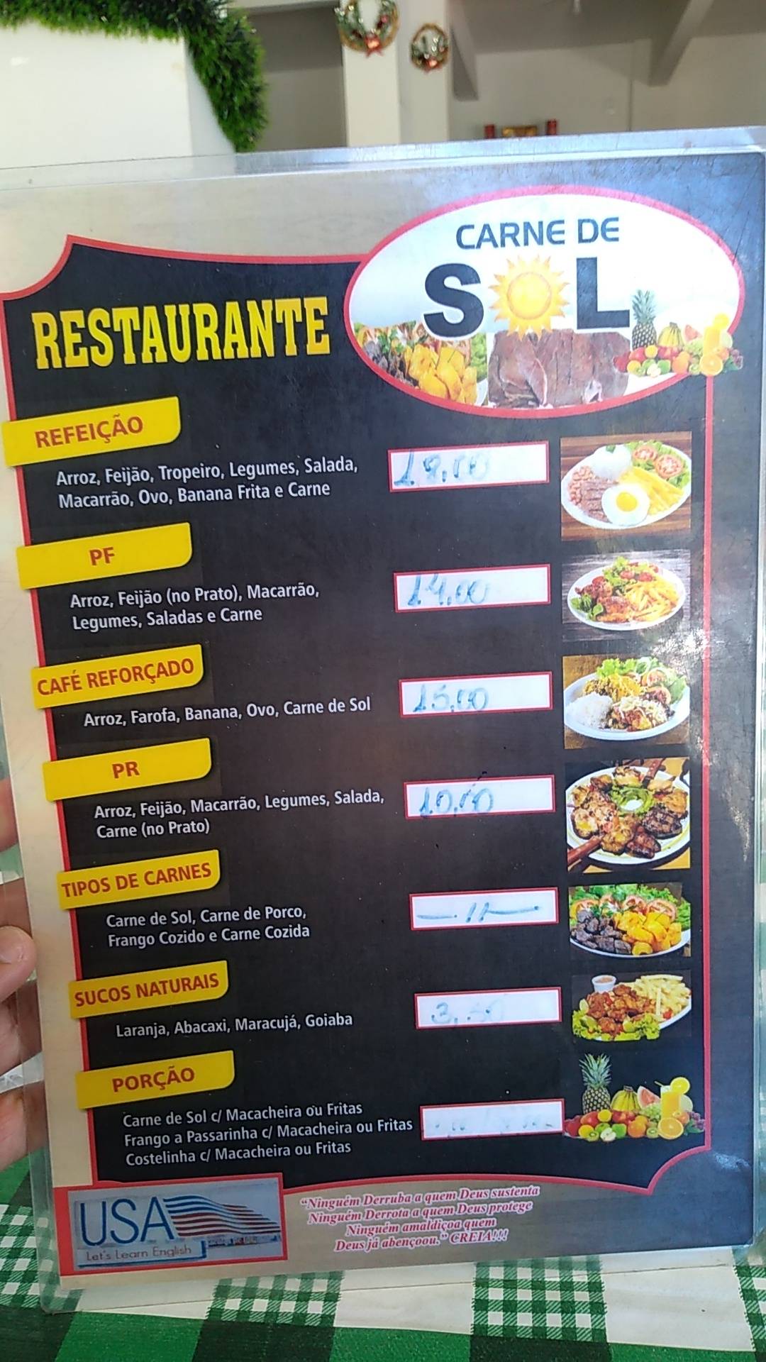 Menu em Bar Restaurante Carne De Sol, Brasil