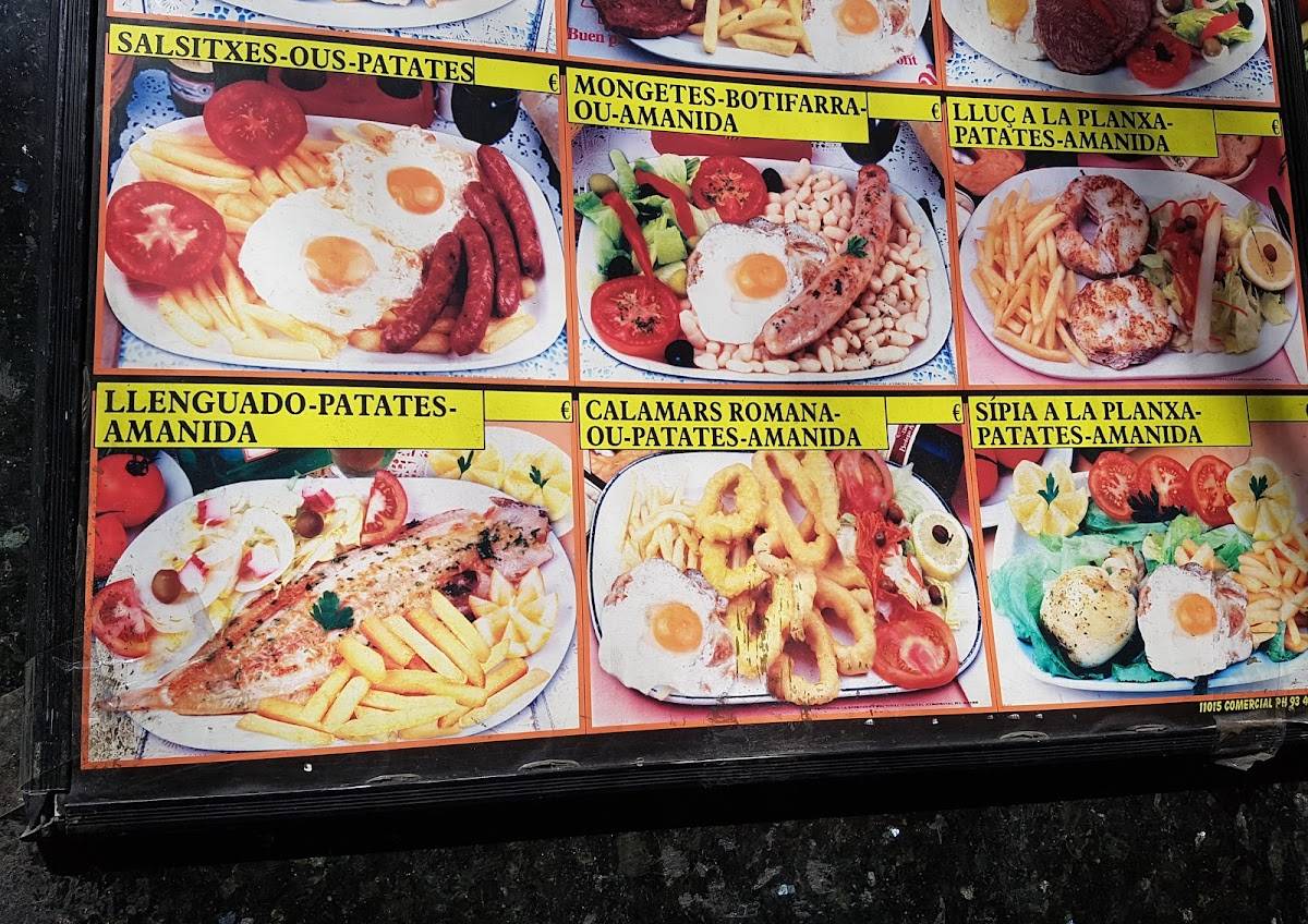 Menu at Bar Roca, Barcelona, C/ de Còrsega