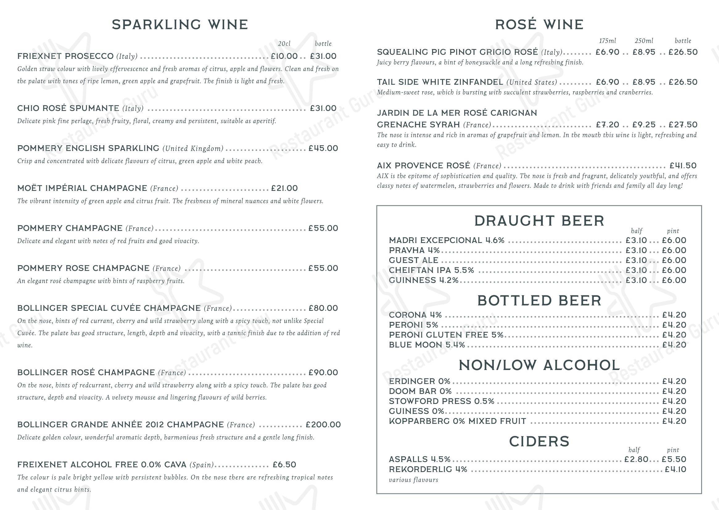 Menu at Barnacles Restaurant & Bar Bistro, Hinckley