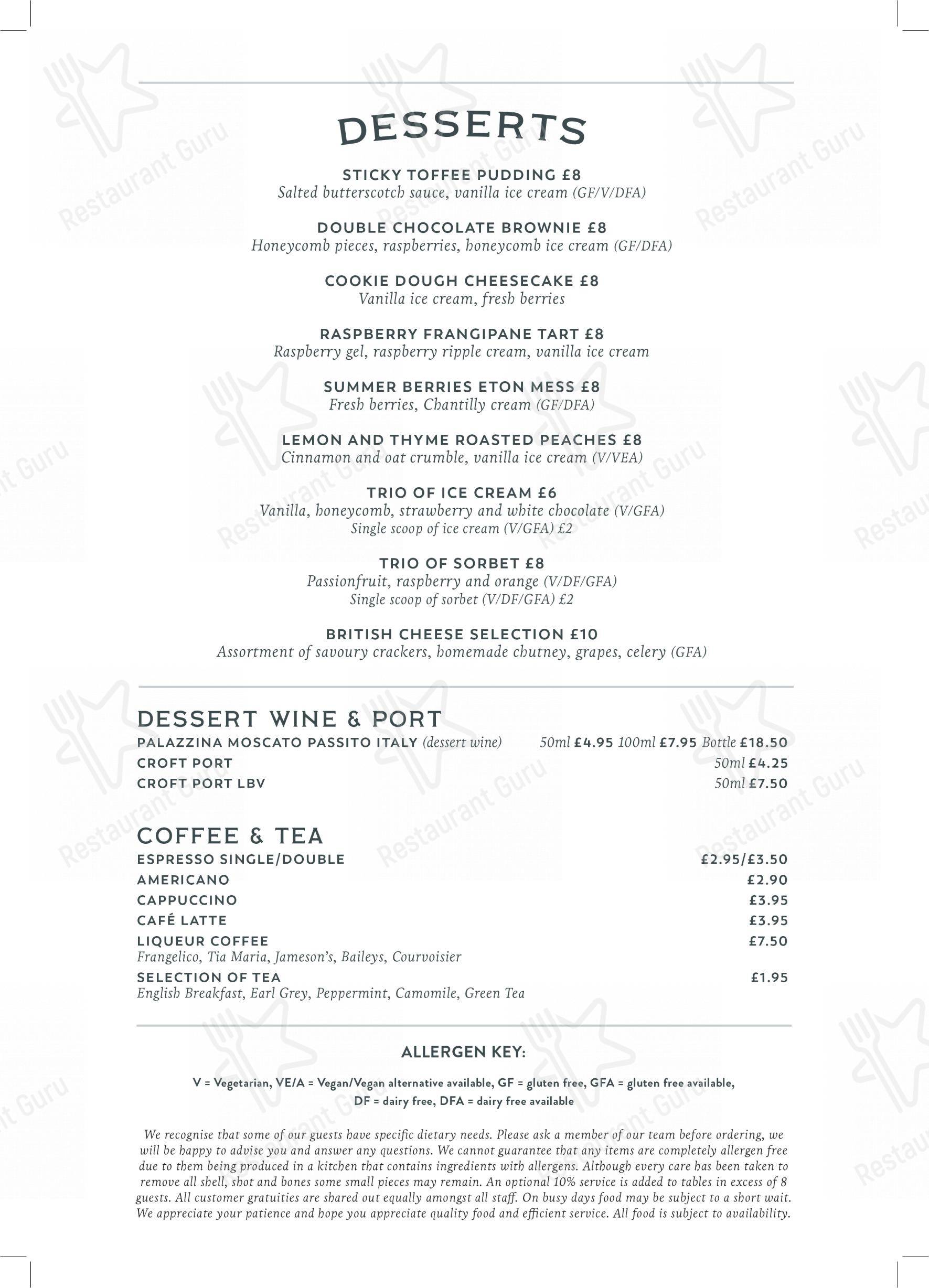 Menu at Barnacles Restaurant & Bar Bistro, Hinckley