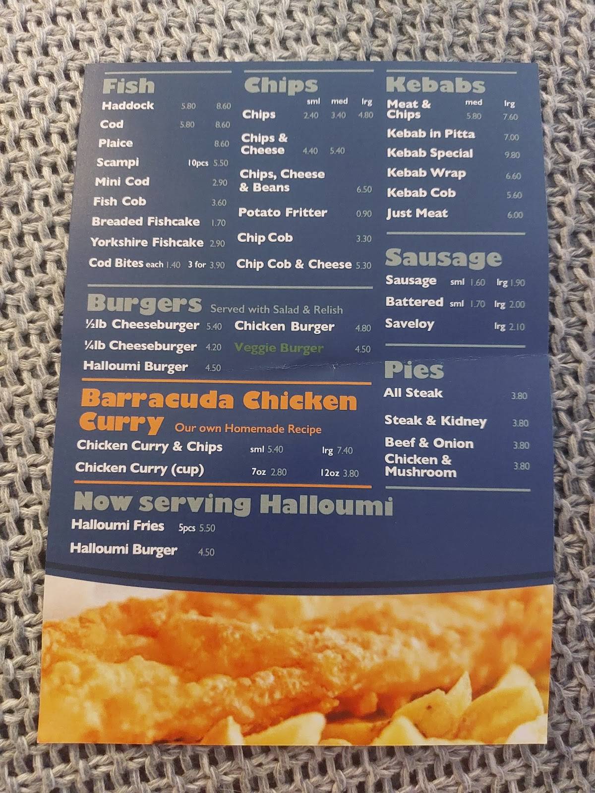 Menu at Barracuda Mansfield, Mansfield
