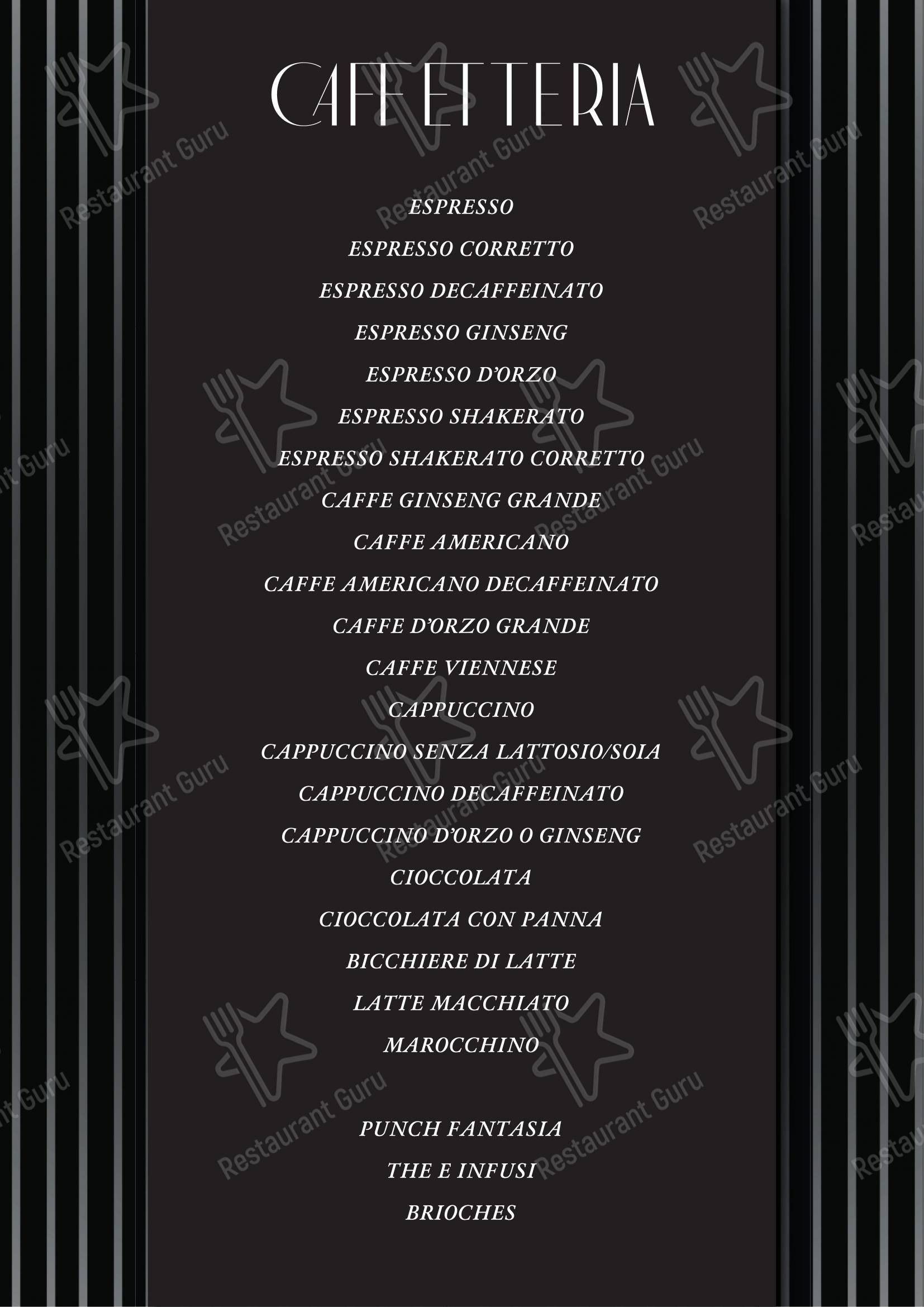 Carta de D.D. Café in Giavani Rosangela Bar Baveno, Baveno