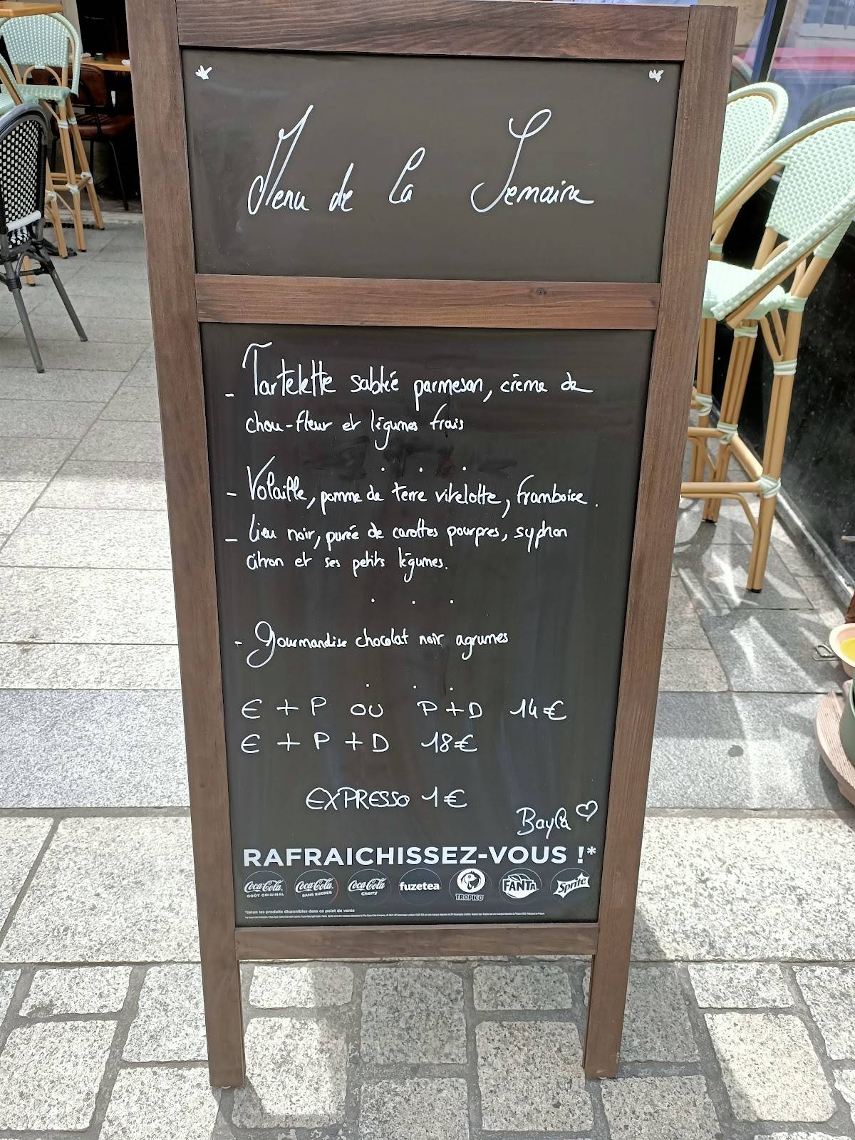 Carta del restaurante Bayla, Caen