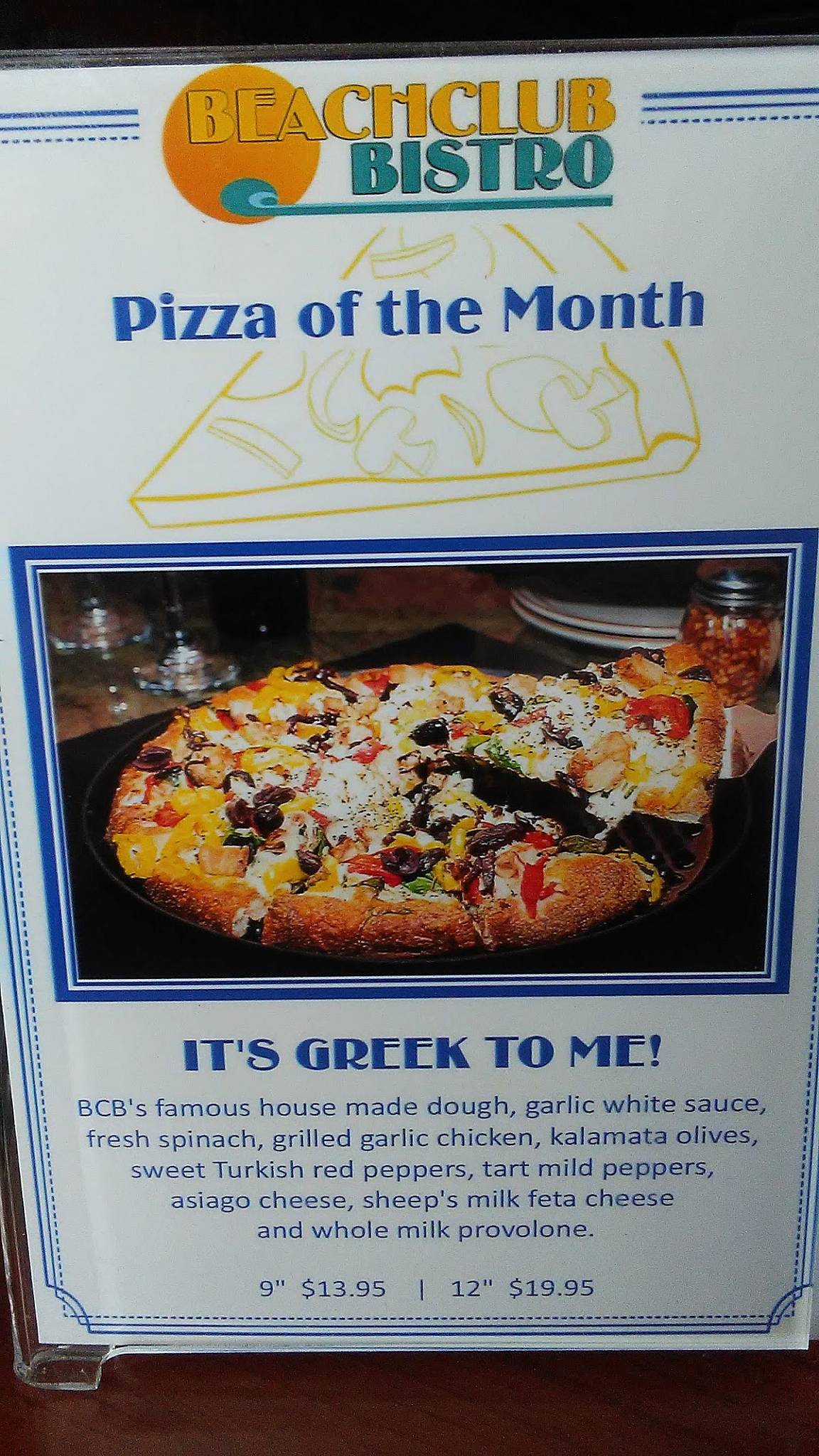 Menu at Beach Club Bistro, Euclid, Lakeshore Blvd