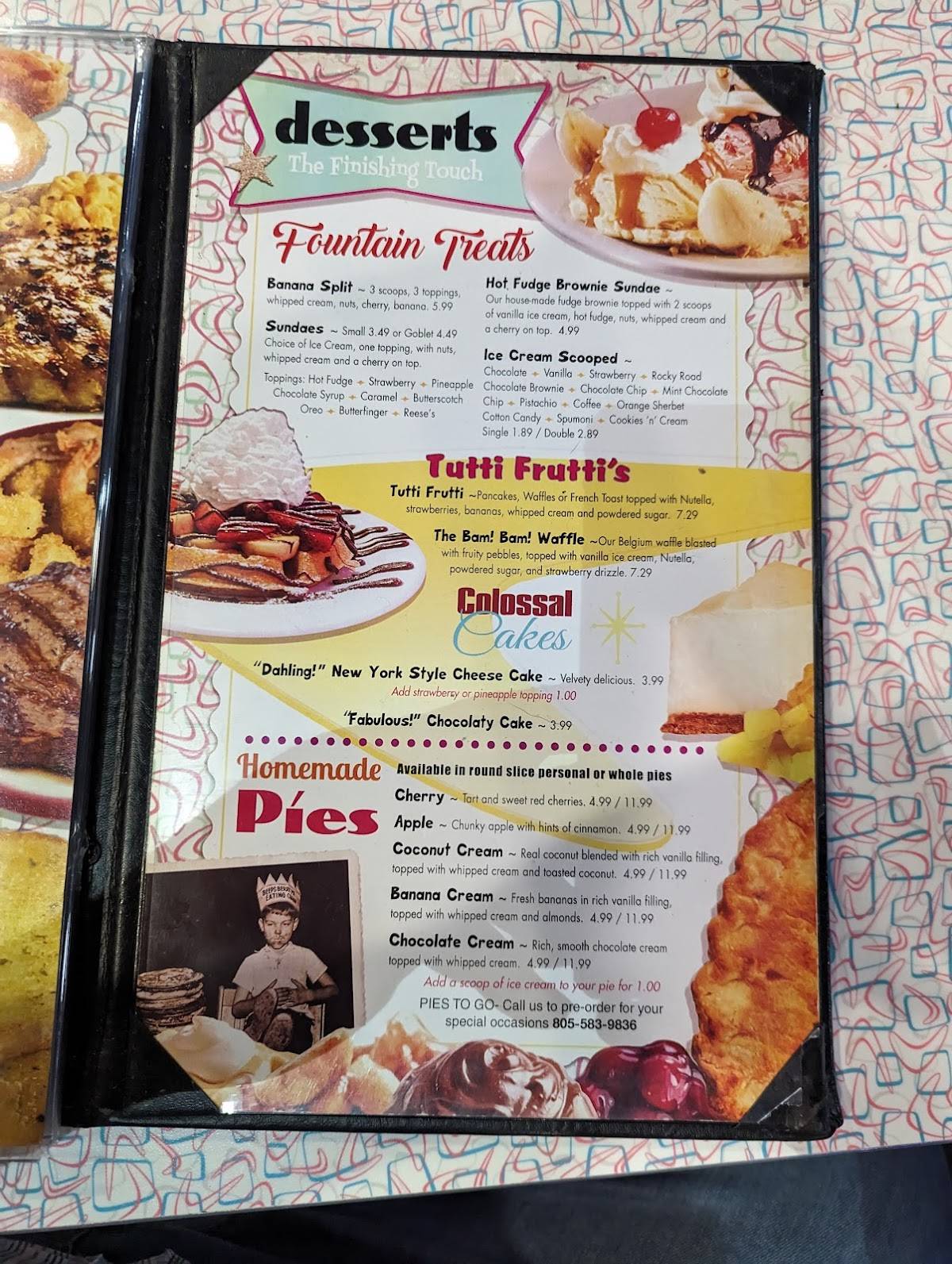 Menu at Beeps Diner restaurant, Simi Valley
