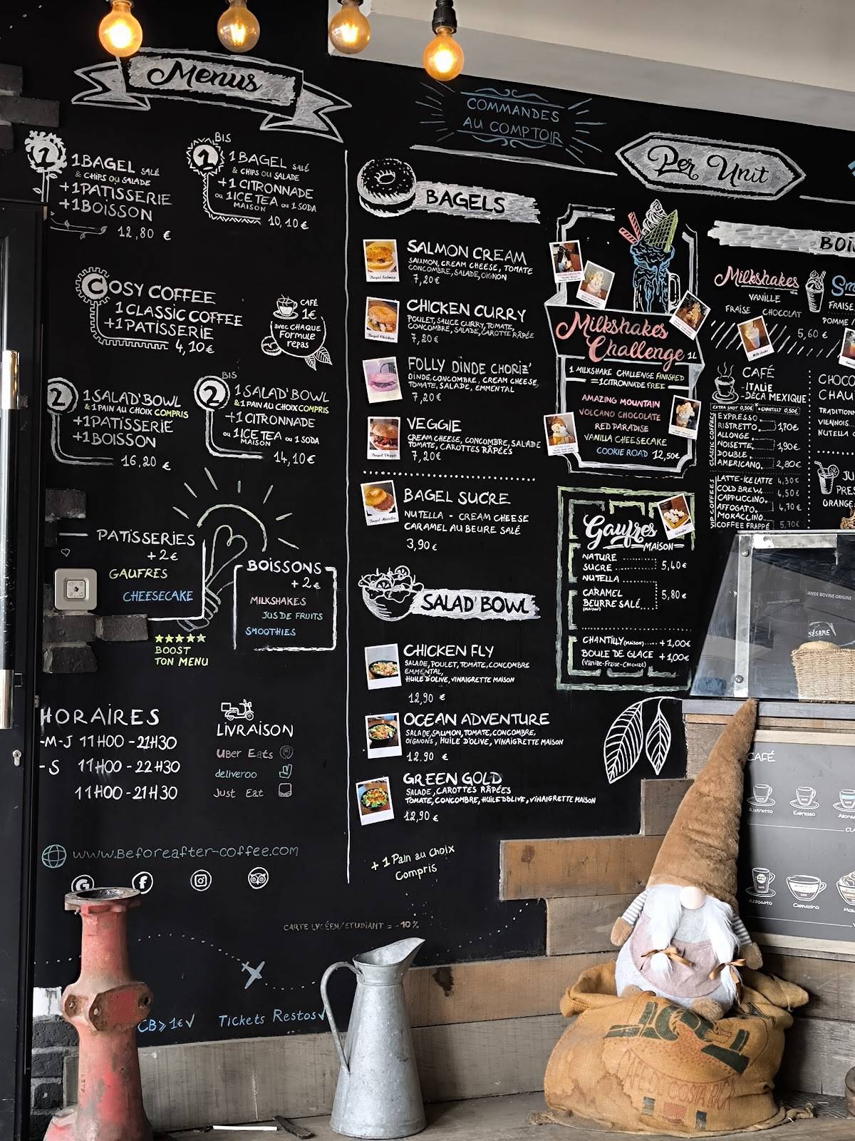Menu au Before After Coffee restaurant, Palaiseau